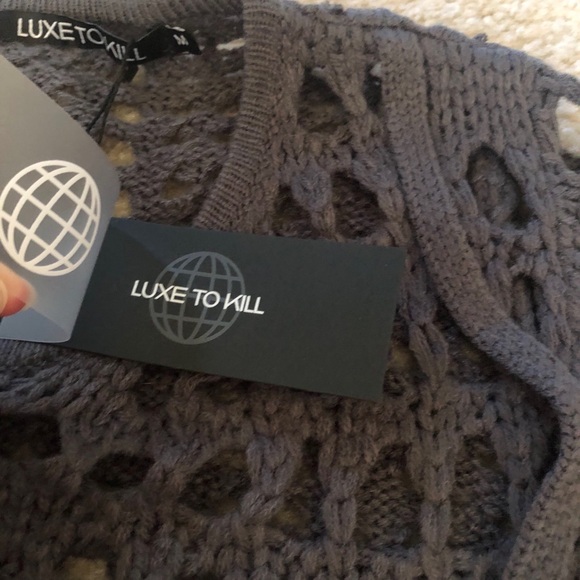 LUXE TO KILL | Pants & Jumpsuits | Luxe To Kill Grey Crochet Rave One ...